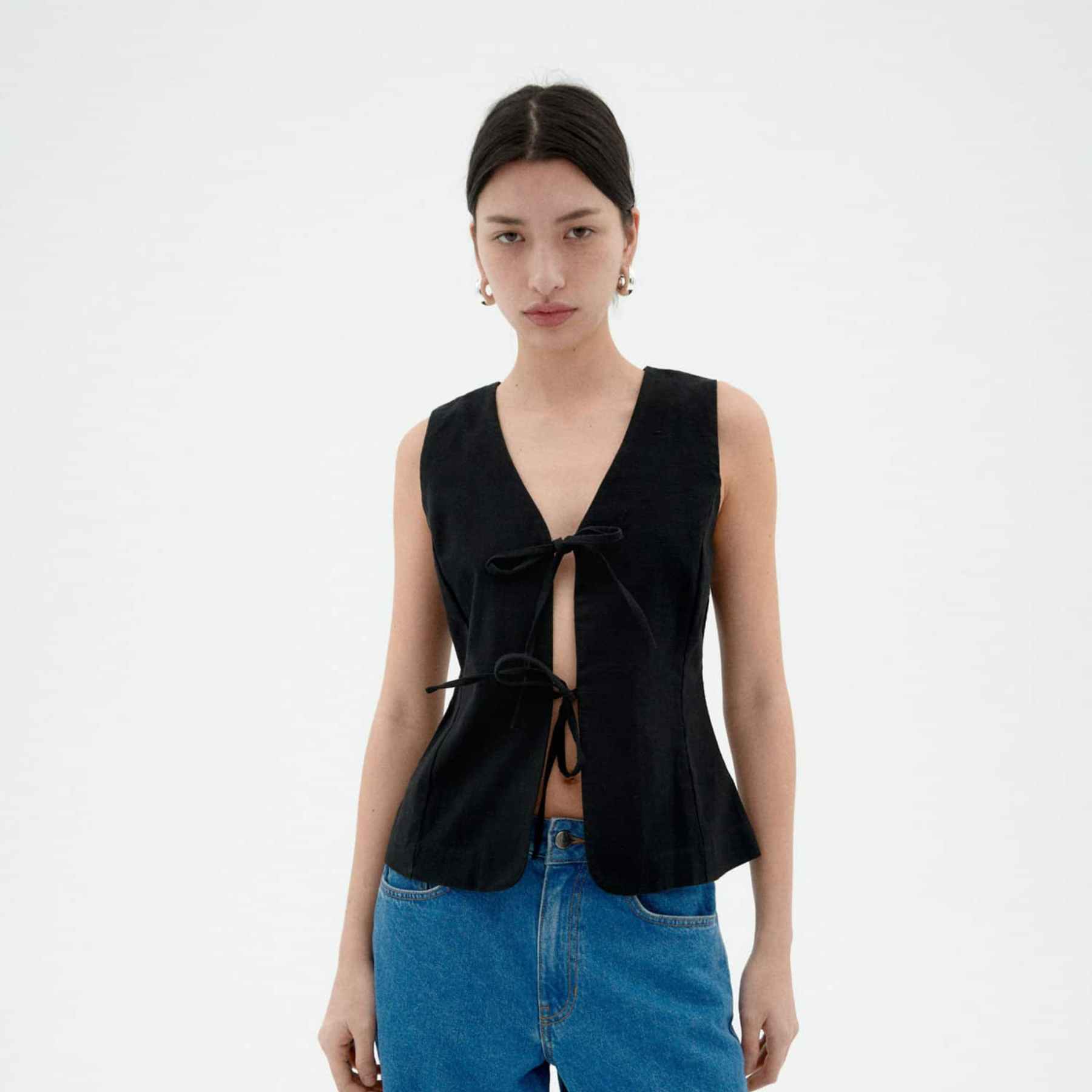 Thinking Mu • Elise Top • Black – treen